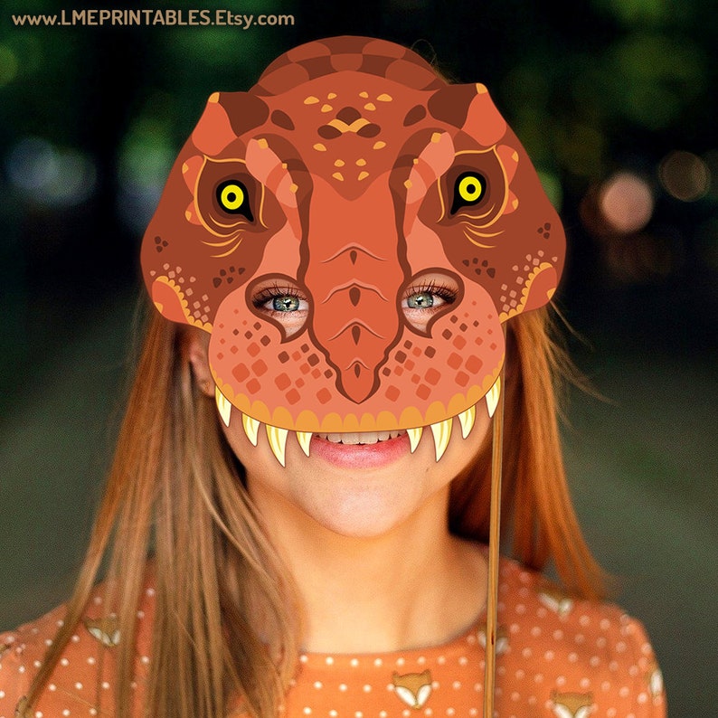 T-rex Mask Printable Dinosaur Halloween Dragon Year Costume Animal ...