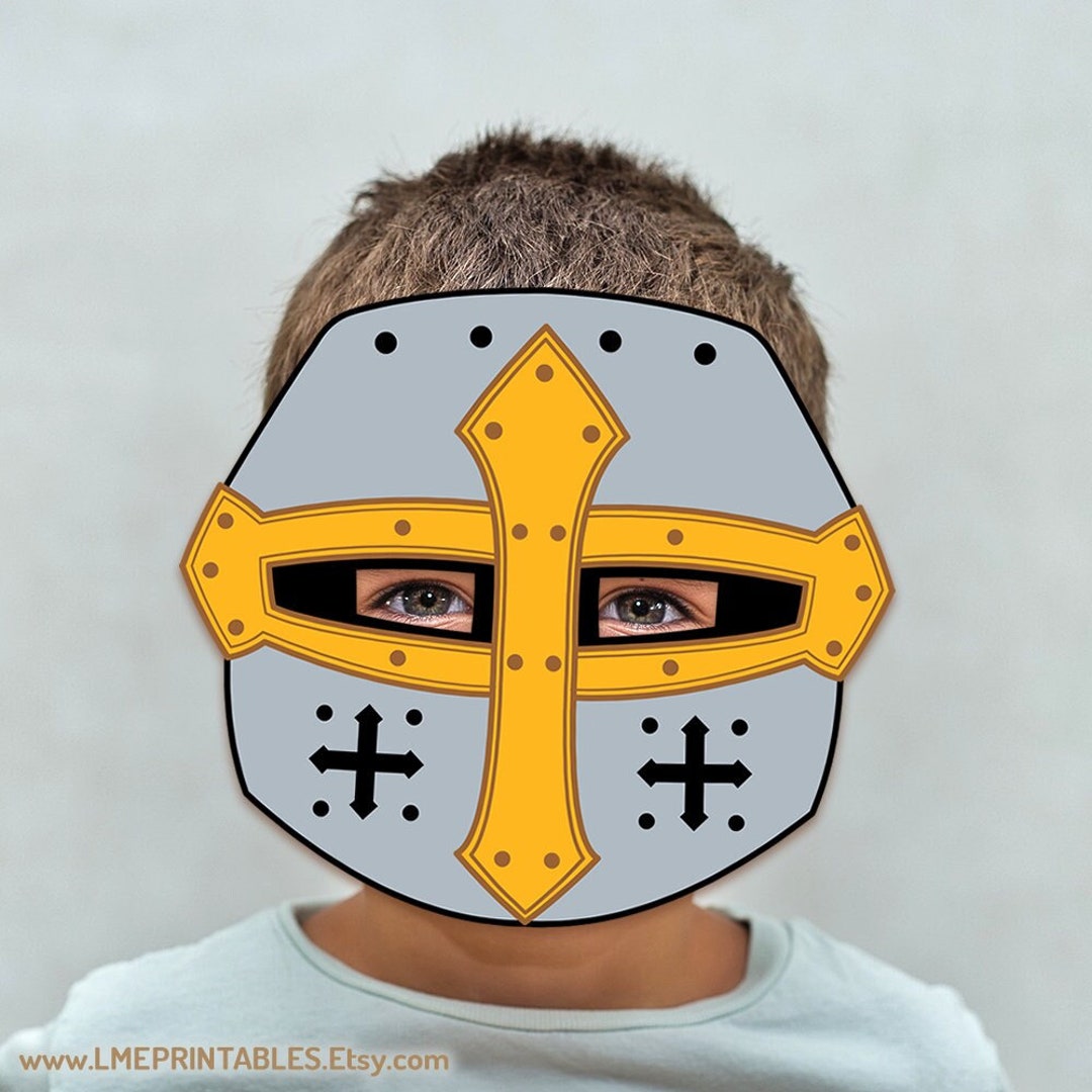 Medieval Helmet Mask Printable Halloween Knight Templar - Etsy