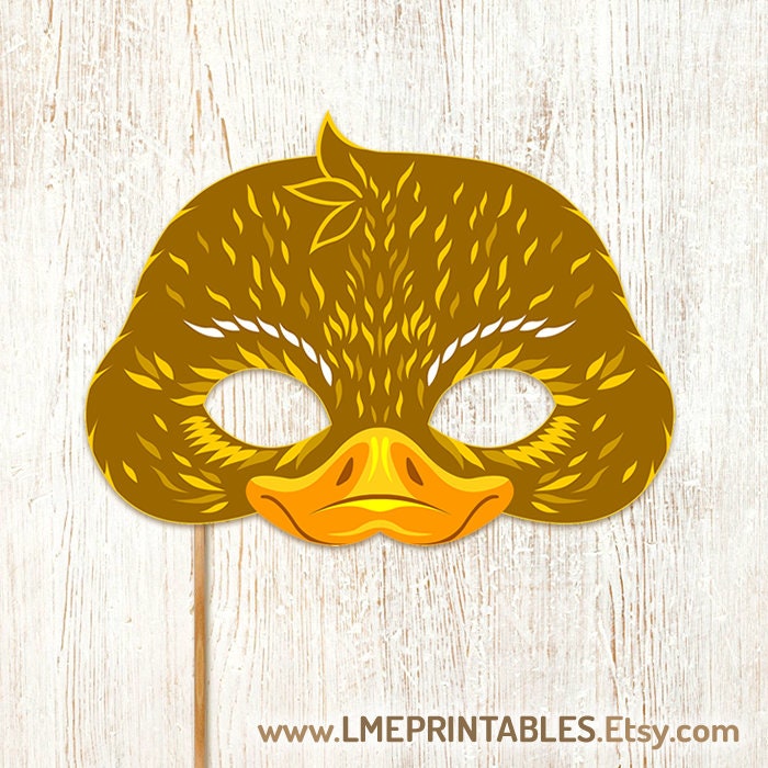 Duck Mask Printable Halloween Costume Bird Party Easter Duckling Animal ...