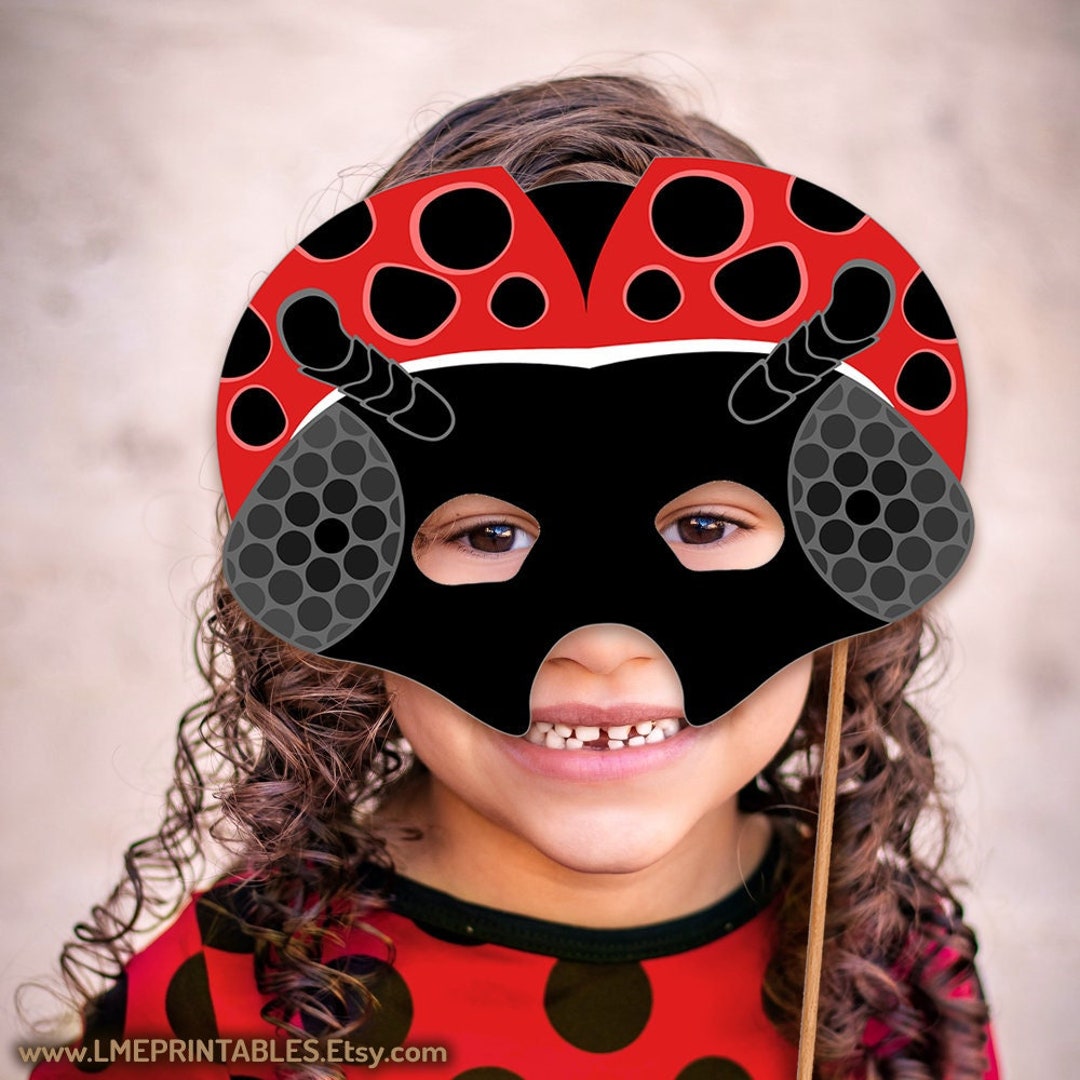 Ladybug Mask Printable Animal Costume Halloween Beetle Bug - Etsy