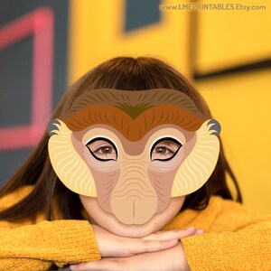 Proboscis Monkey Mask Printable Halloween Animal Costume Long-nosed ...