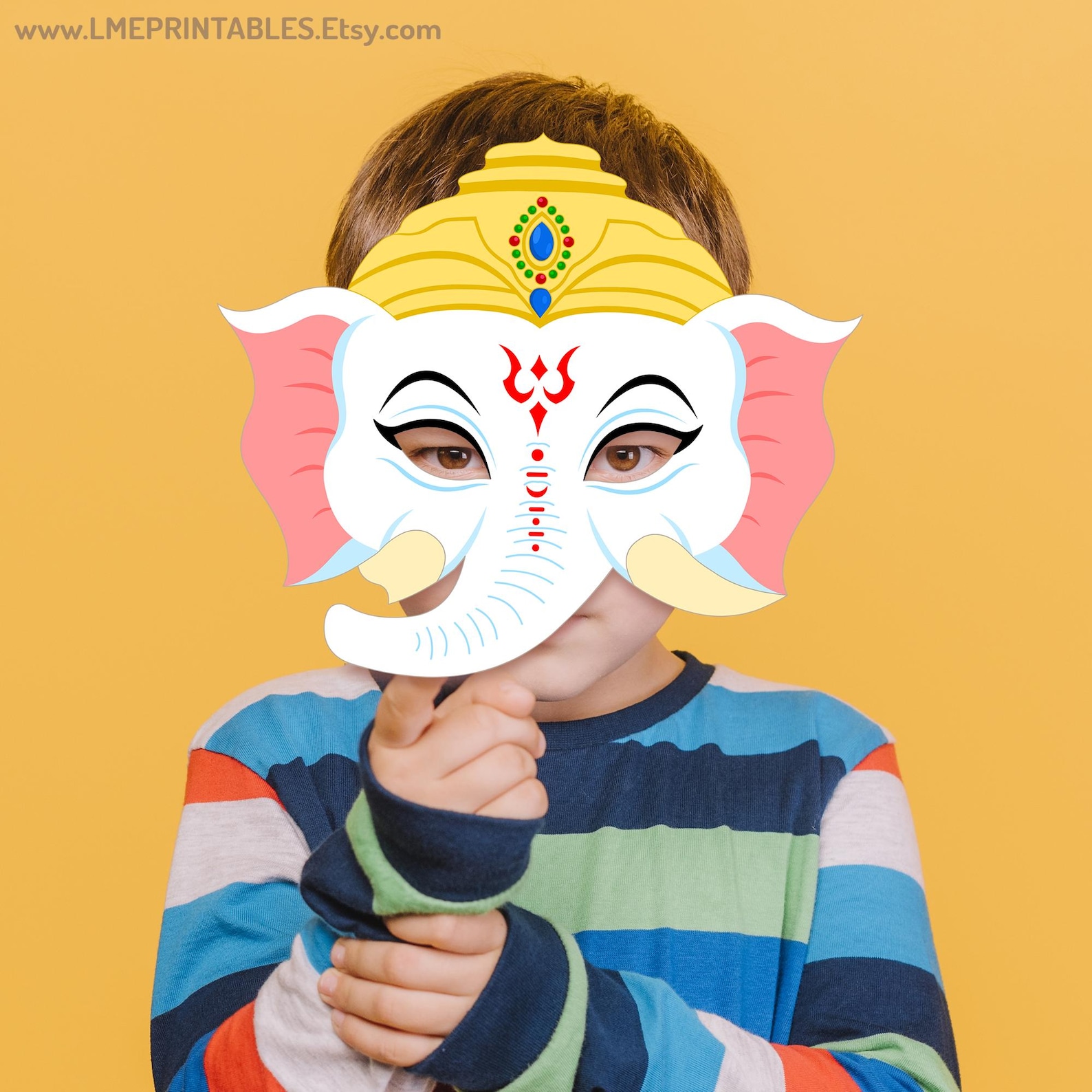 Ganesha Mask Printable Lord God Hindu Costume Ancient India School ...