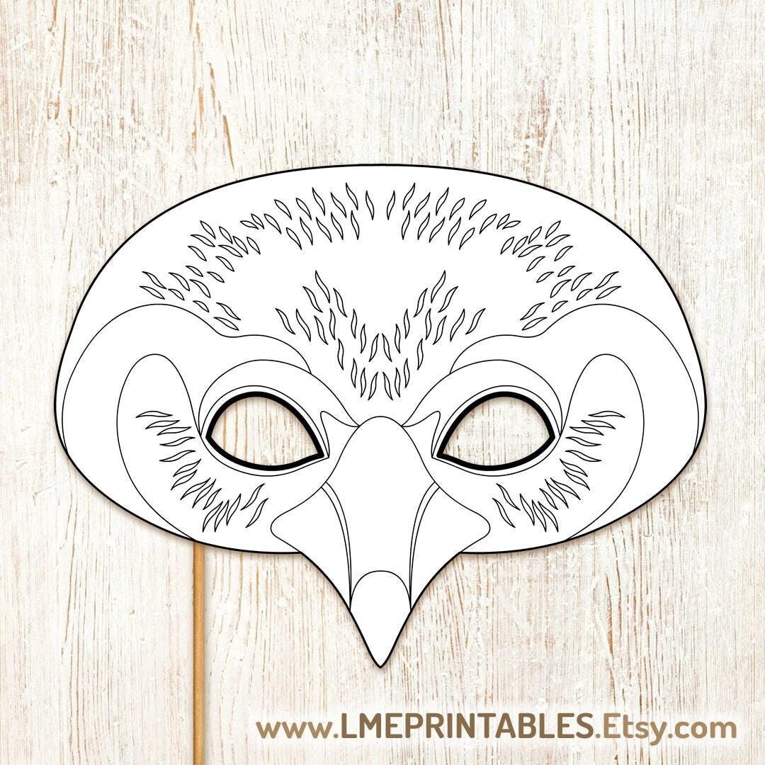African Penguin Coloring Mask Printable Animal Mask Halloween Paper ...