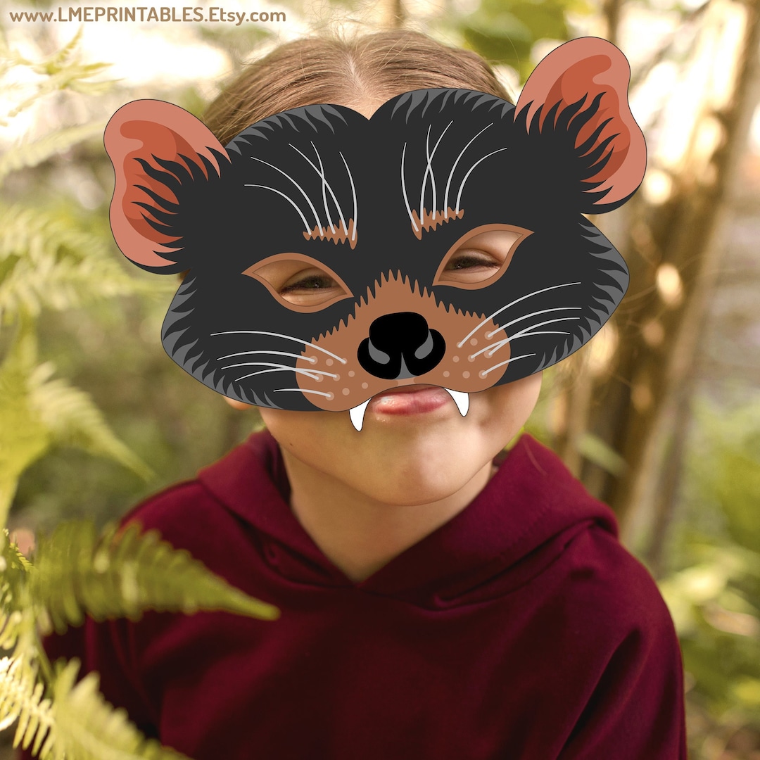 Tasmanian Devil Mask Printable Halloween Costume Australian Animal DIY ...