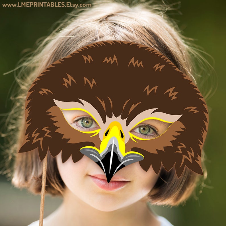 Falcon Hawk Mask Printable Golden Eagle Halloween Bird Prey Paper ...