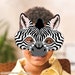 Zebra Mask Printable Animal Party Halloween Safari Costume Jungle PDF ...