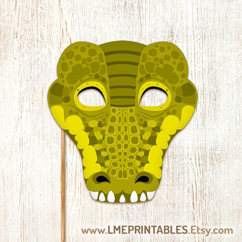 Crocodile Printable Mask Reptile DIY Costume Halloween Green - Etsy