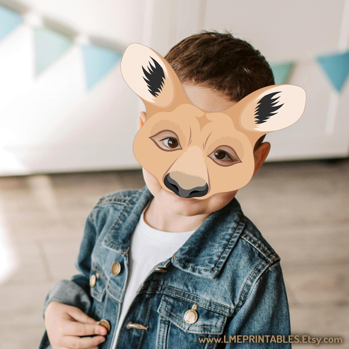 Kangaroo Mask Printable Costume Australia Animal Birthday Party Favor ...