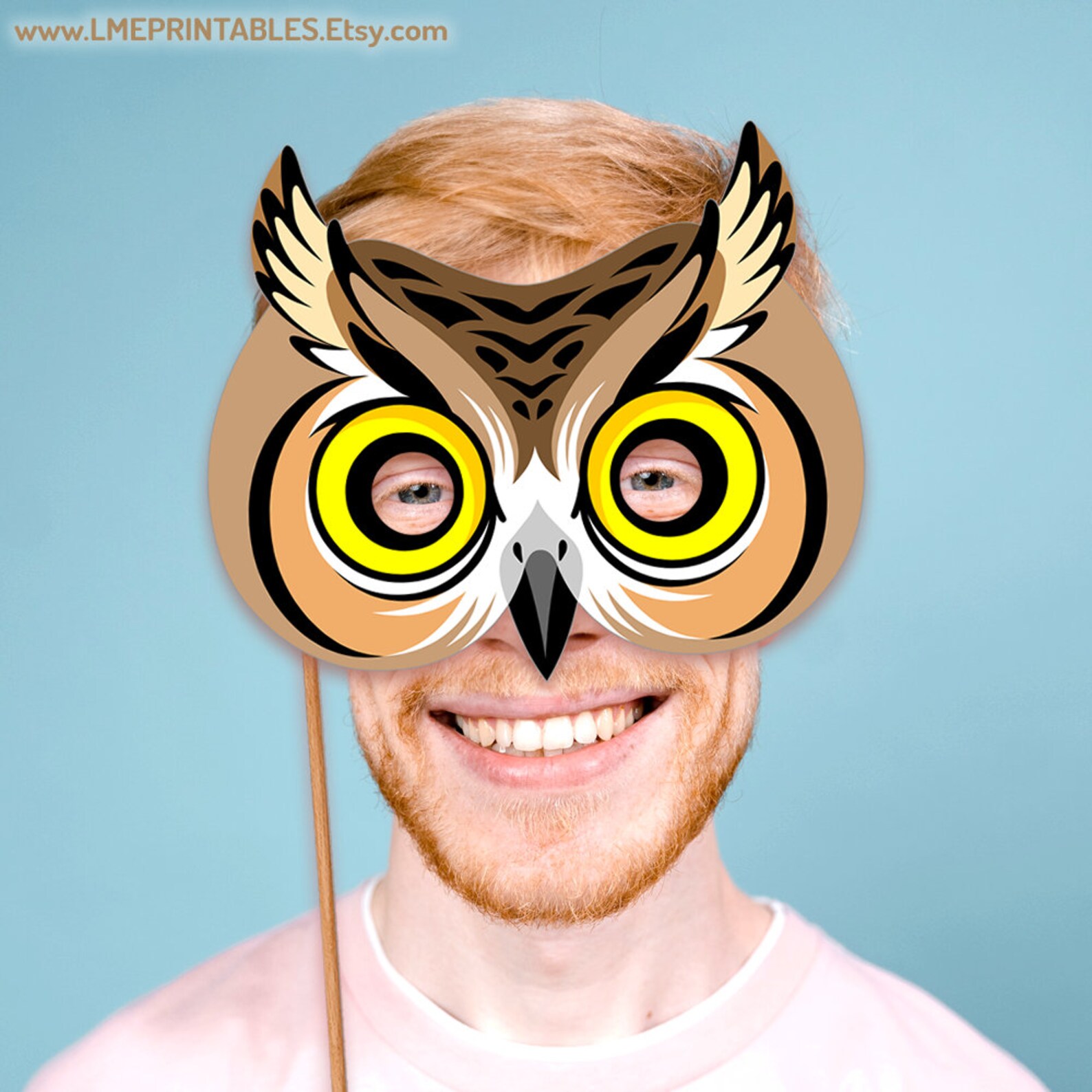 Owl Mask Bird Printable Great Horned Owl Halloween Costume Party Paper ...