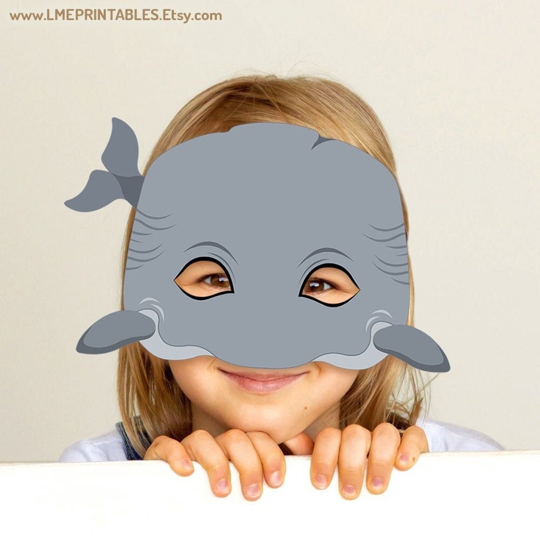 Sperm Whale Mask Printable Halloween Costume Animal Moby-dick Carnival ...