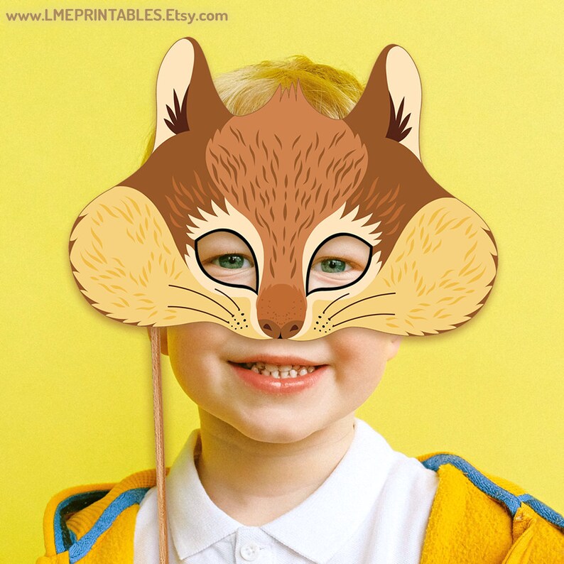 Squirrel Mask Printable Chipmunk Halloween Carnival Costume Forest ...