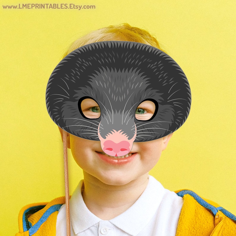 Mole Mask Printable Costume Animal Halloween Mask Moldwarp Talpa ...