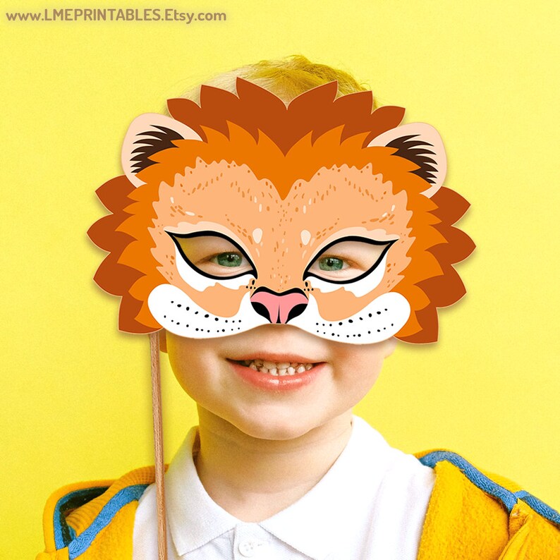 Máscara de León Máscaras de Animales Imprimibles Disfraz de Halloween ...
