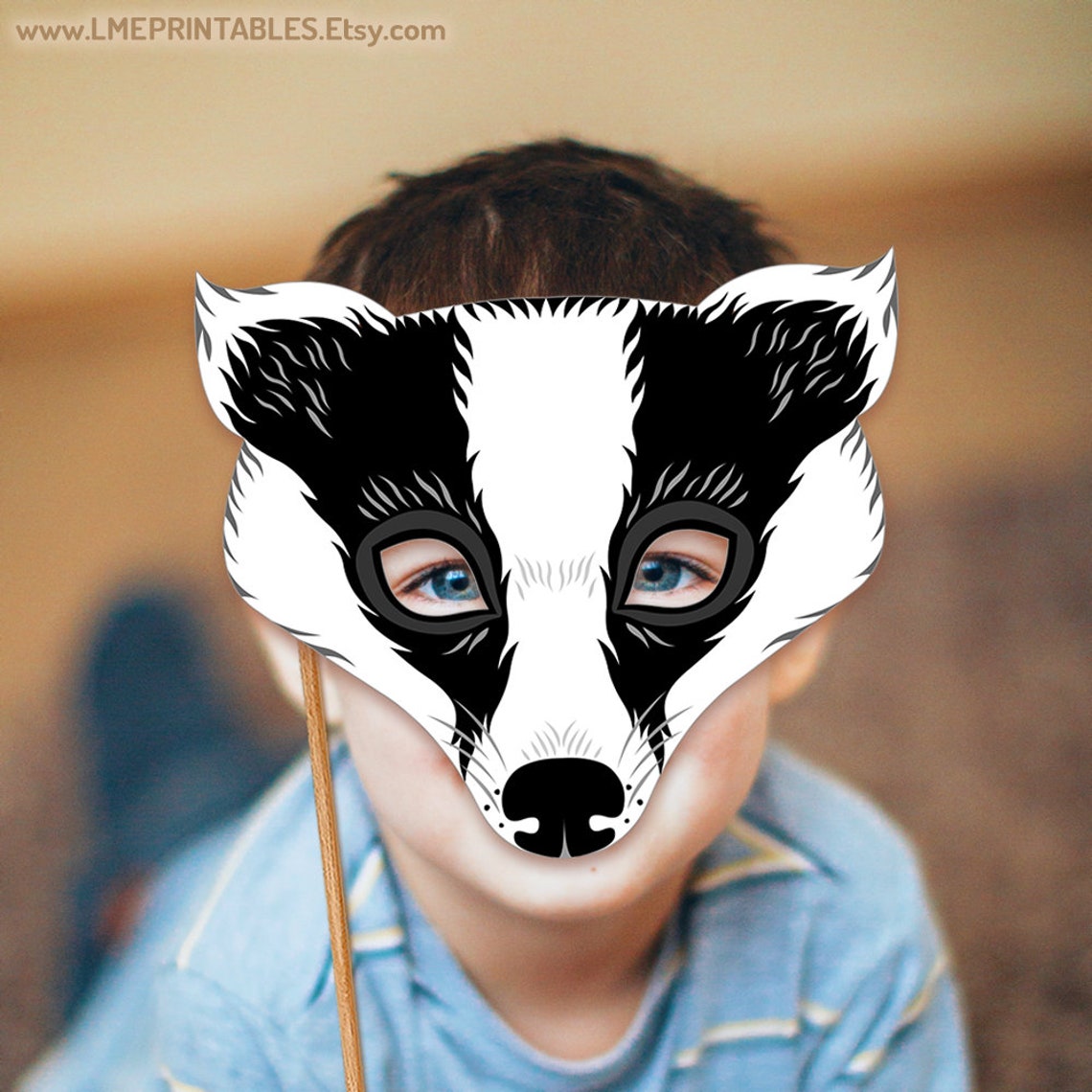 Badger Mask Printable Halloween Costume Animal Masks - Etsy