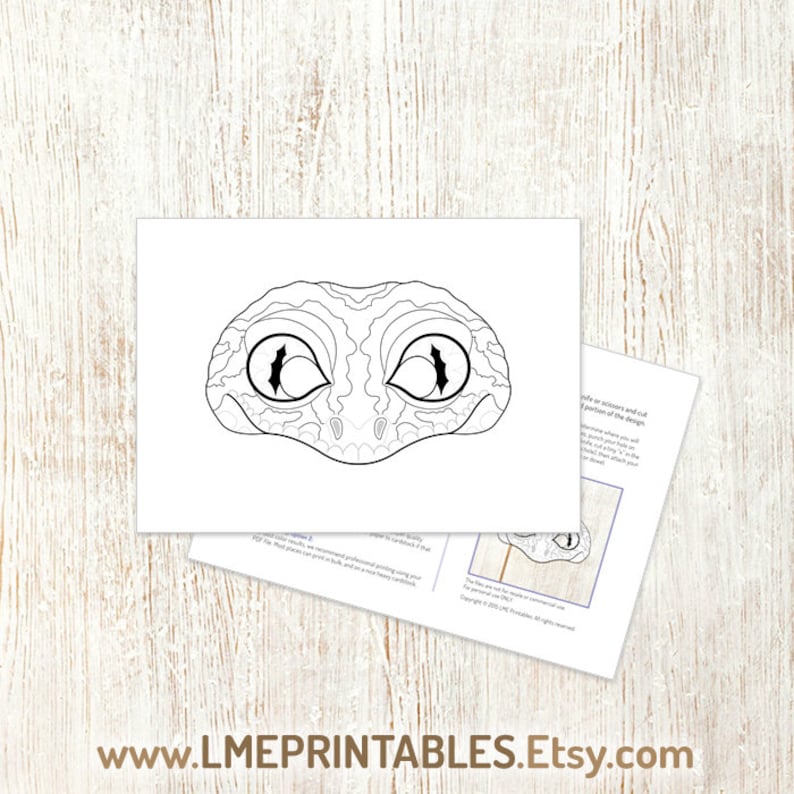 Gecko Coloring Mask DIY Printable Halloween Costume Reptile Lizard ...