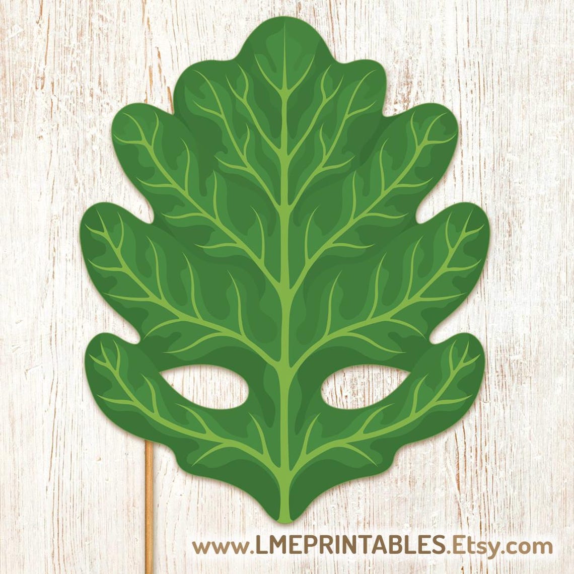 Oak Leaf Printable Mask Green Tree Halloween Costume Woodland Forest ...