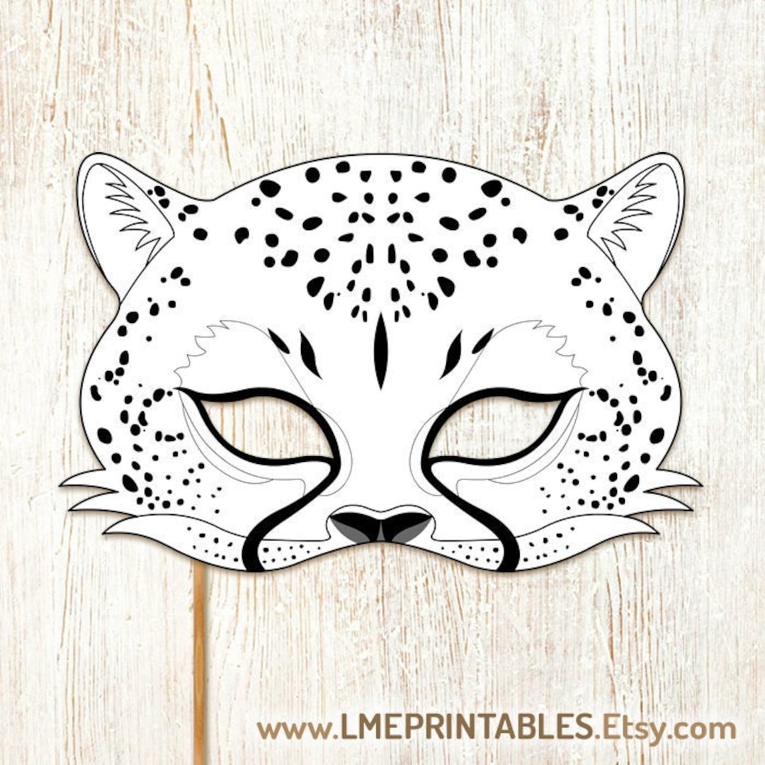 Cheetah Coloring Mask Printable Halloween Animal Costume Masks Leopard ...