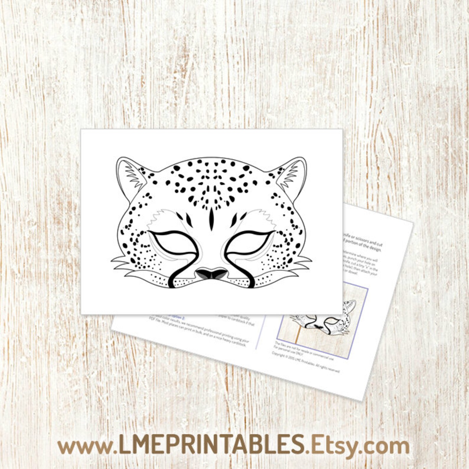 Cheetah Coloring Mask Printable Halloween Animal Costume Masks Leopard ...