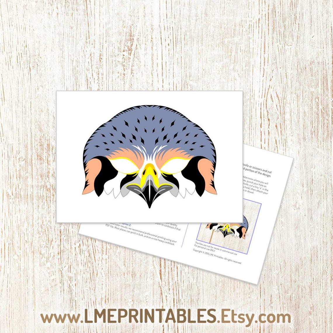 American Kestrel Mask Printable Halloween Costume Animal Bird Prey ...