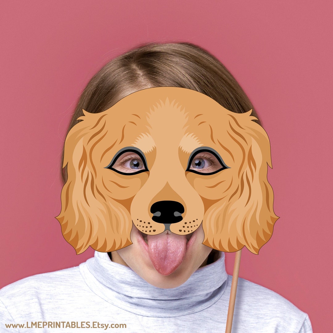 Cocker Spaniel Mask Dog Printable Costume Puppy Cute Animal Halloween ...