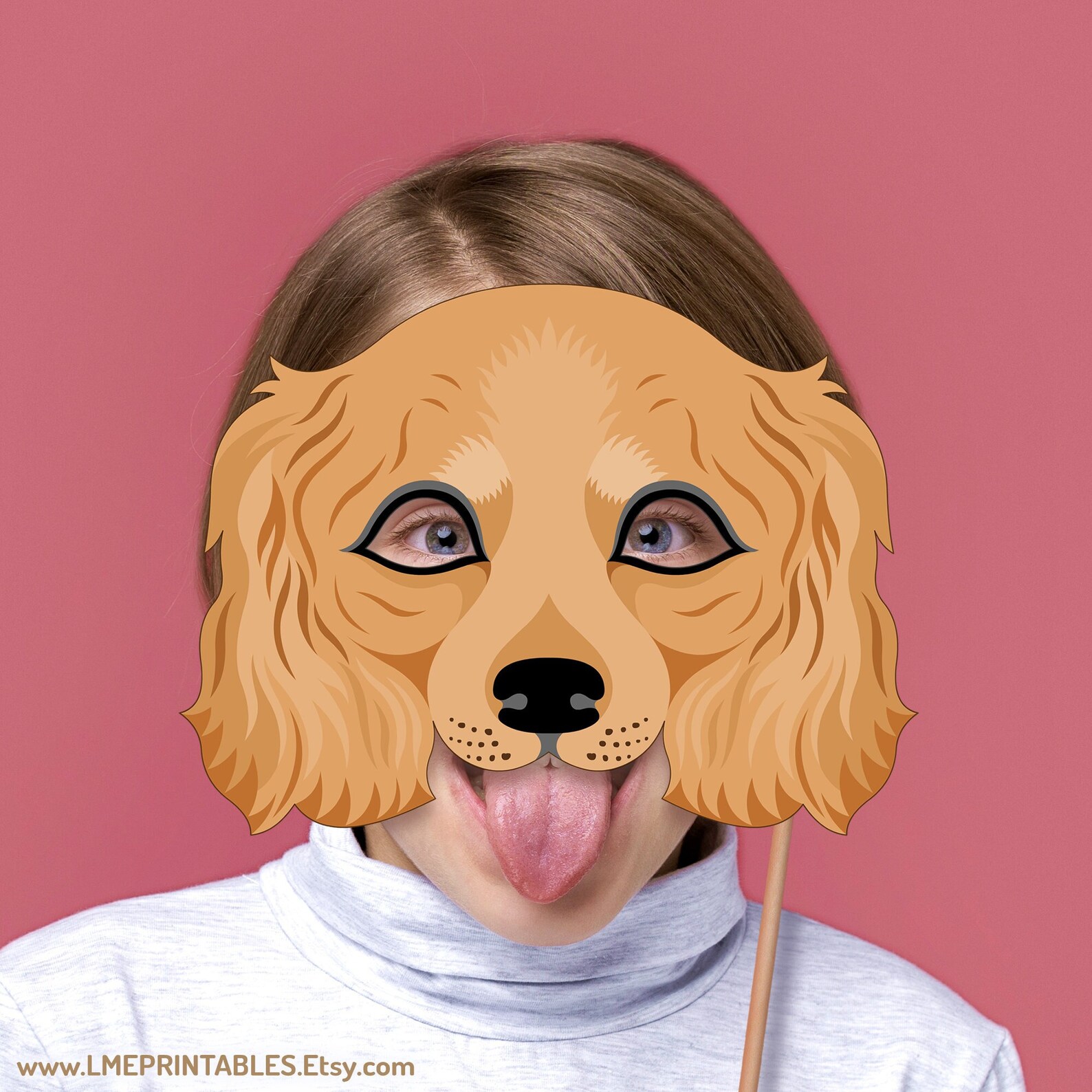 Cocker Spaniel Mask Dog Printable Costume Puppy Cute Animal Halloween ...