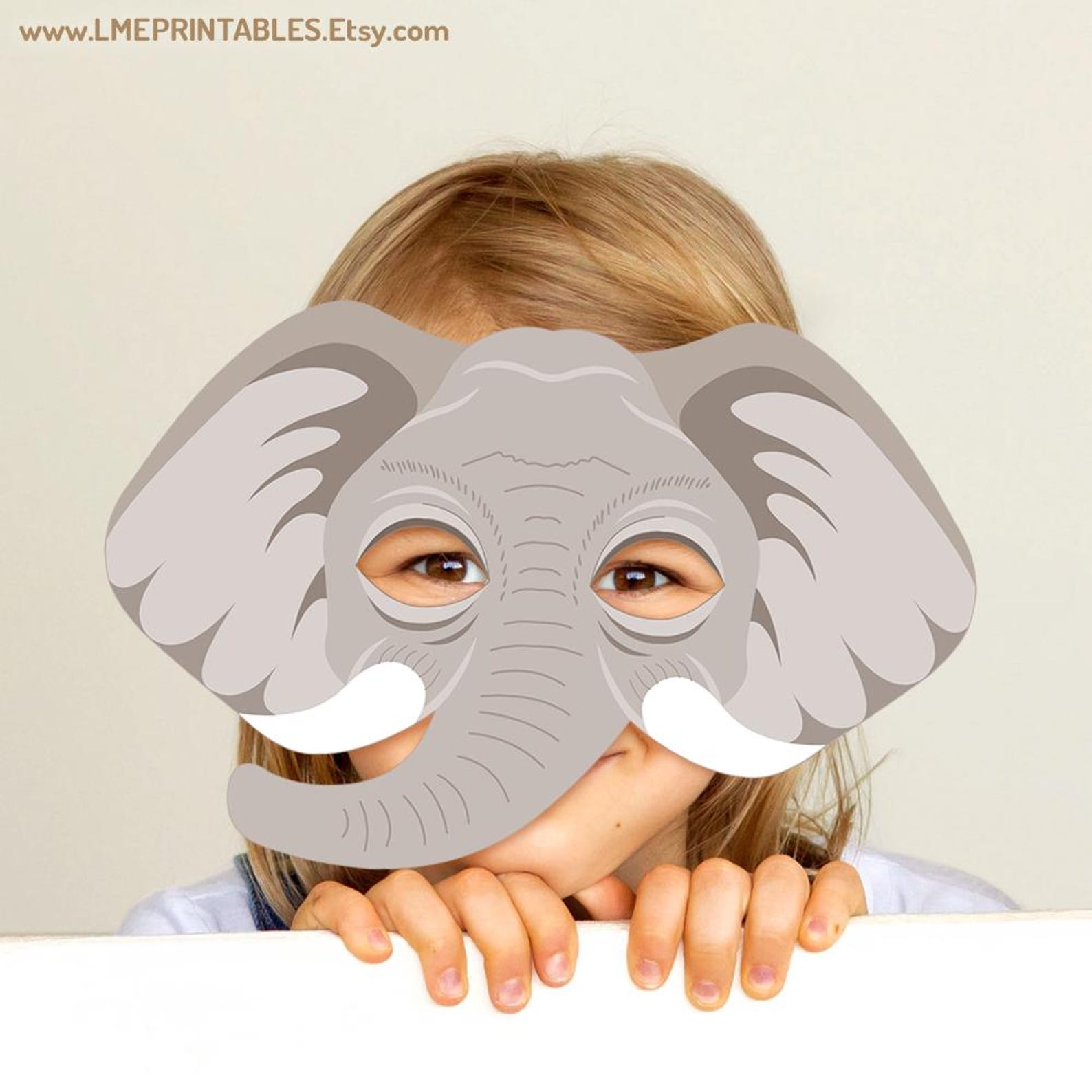Elephant Mask Printable Costume Animal Party Craft Favor Game Birthday ...