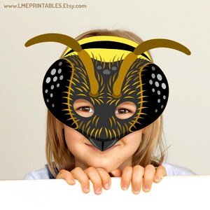 Bee Mask Printable Bumblebee Costume Insect Animal Bug Activity School ...
