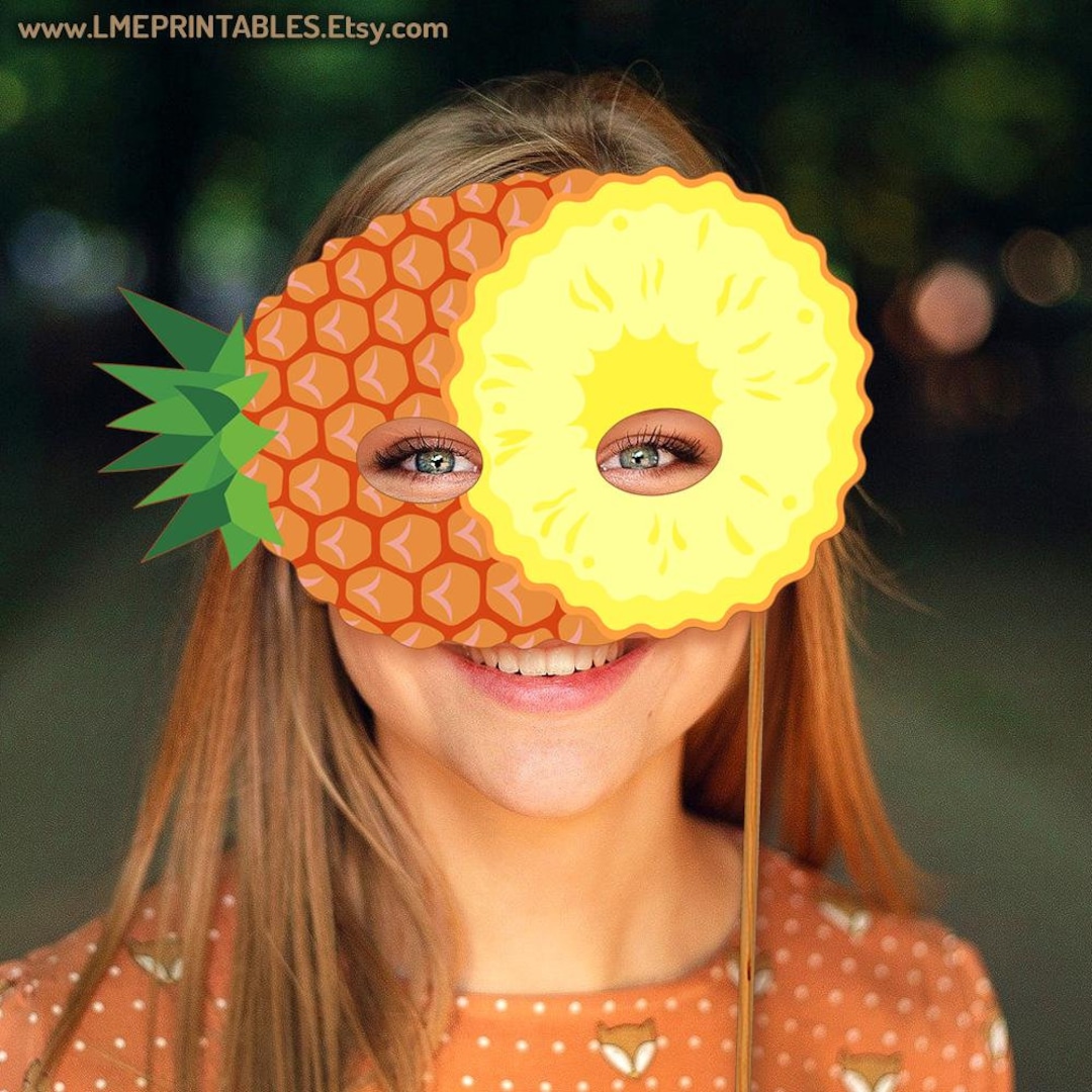 Pineapple Mask Printable Fruit Tropical Activity School Halloween ...
