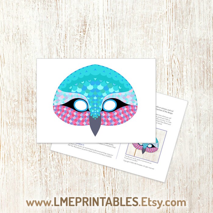 Hummingbird Mask Printable Little Bird Costume Animal Halloween PDF ...