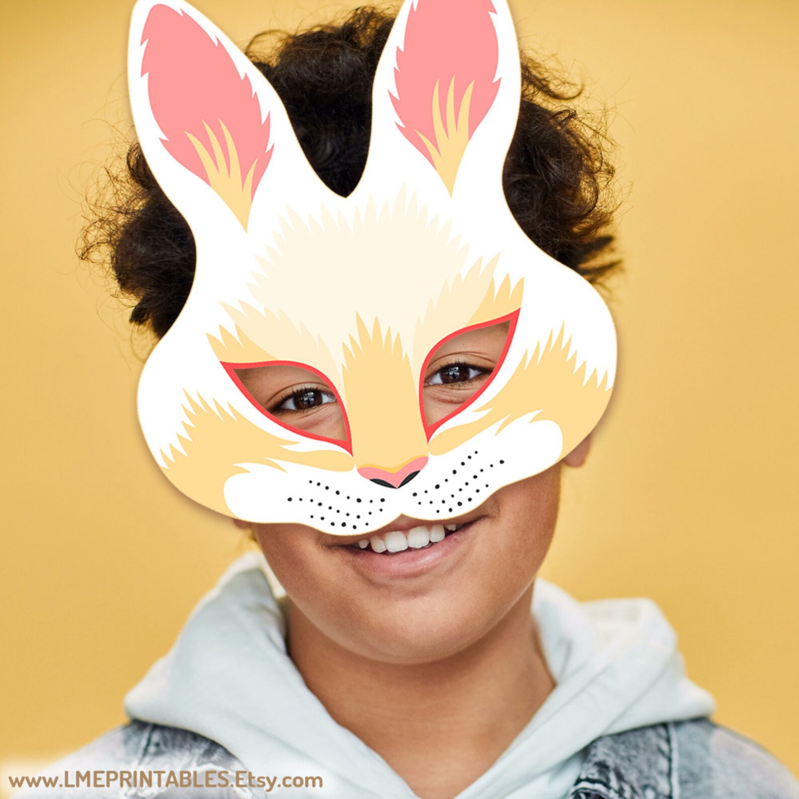 Bunny Rabbit Printable Mask Halloween Costume Zodiac Year - Etsy