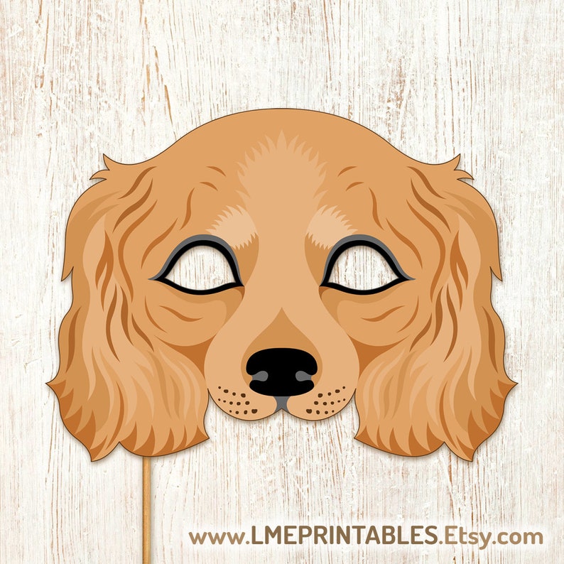 Cocker Spaniel Mask Dog Printable Costume Adult Kid Puppy Cute Animal ...