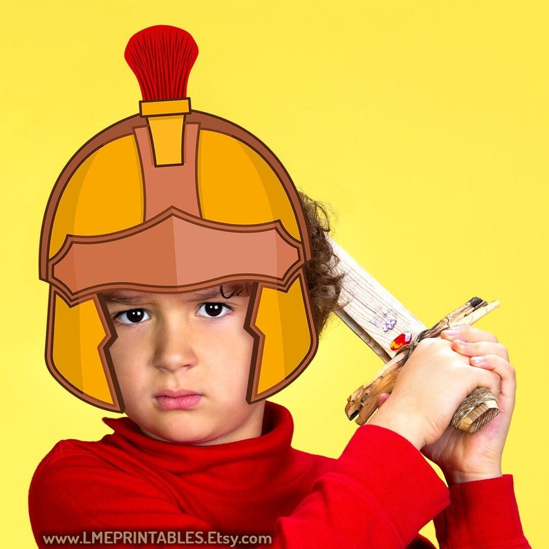 Ancient Helmet Mask Printable Halloween Gladiator Greek Roman Soldier ...