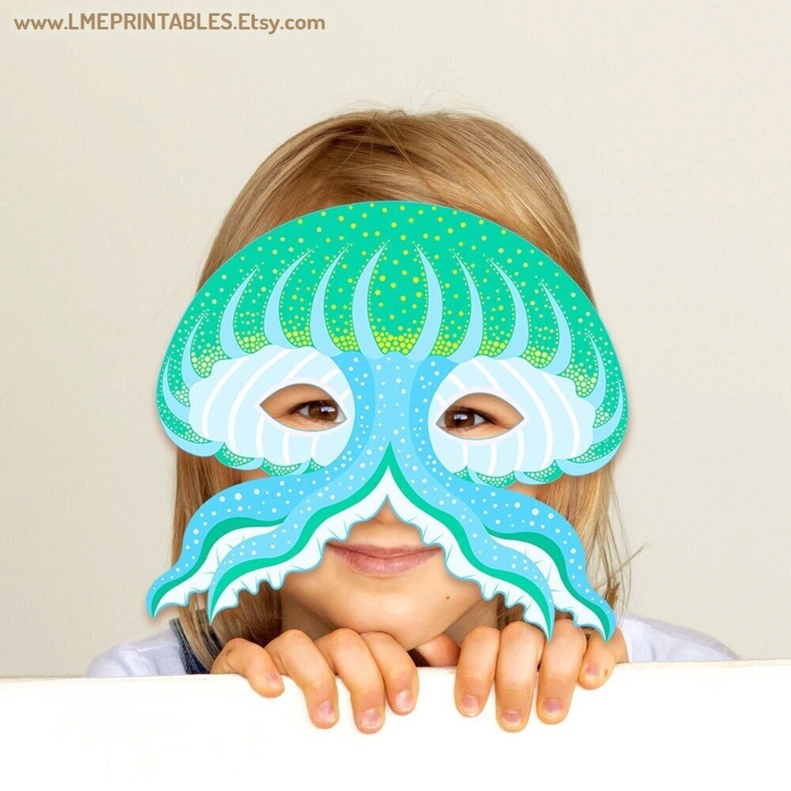 Jellyfish Printable Mask Medusa Halloween Costume Sea Life - Etsy