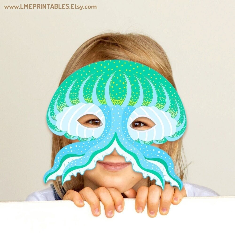 Jellyfish Printable Mask Medusa Halloween Costume Sea Life - Etsy