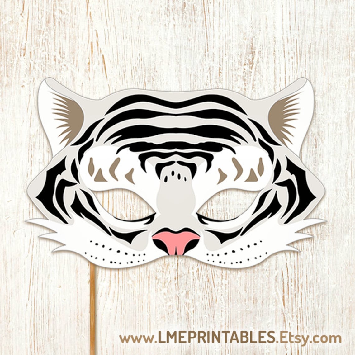 White Tiger Mask Printable Halloween Siberian Animal Masks - Etsy