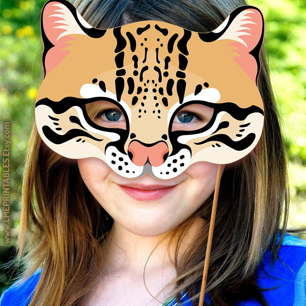 Ocelot Mask Printable Leopard Animal Halloween Costume Kid Adult Party ...