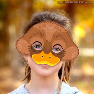Duck Mask Printable Carnival Costume Mallard Duck Brown Bird Easter ...