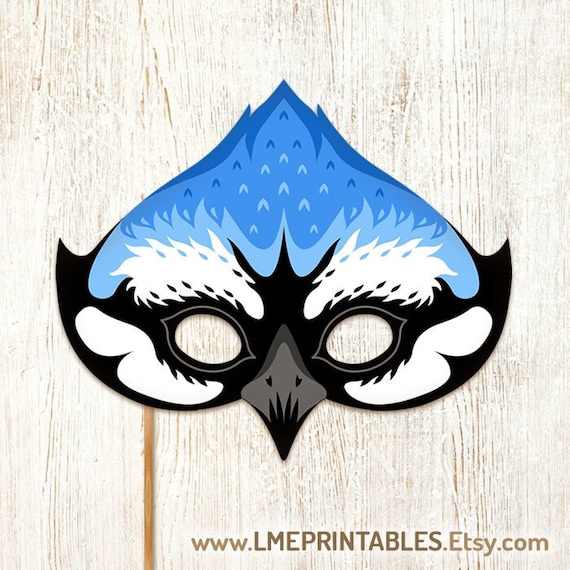 Blue Jay Bird Mask Printable Animal Masks Halloween Costume - Etsy