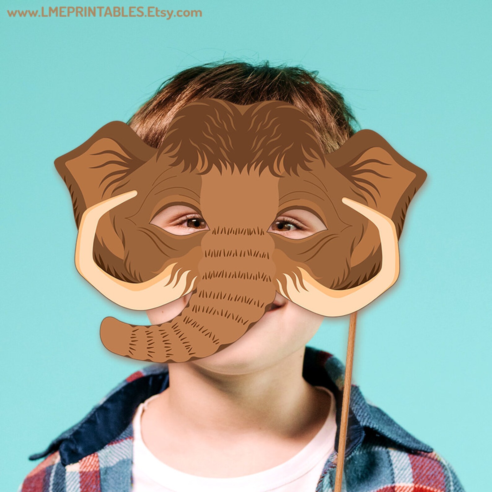 Mammoth Printable Mask Halloween Costume Prehistoric Paper Animal ...