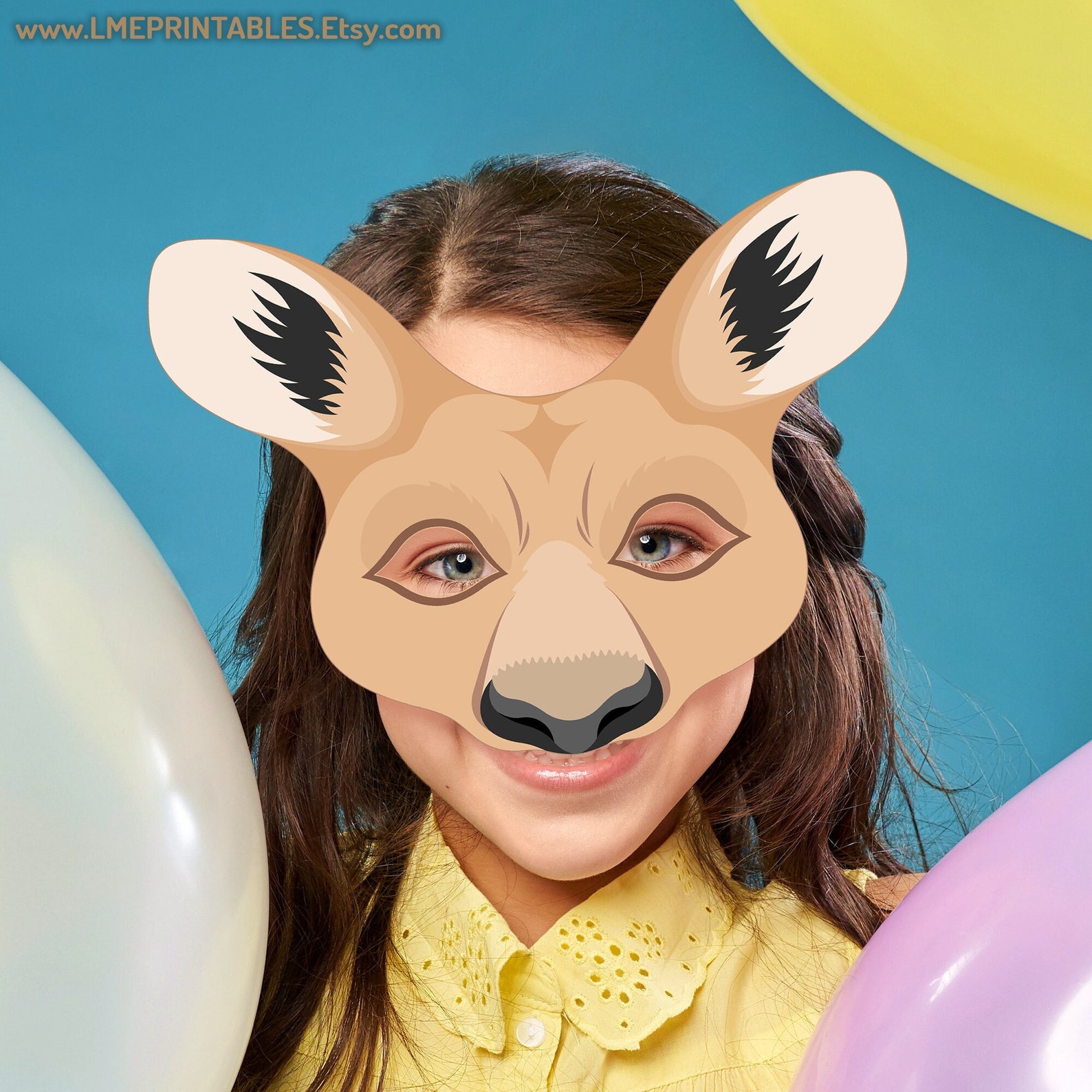 Kangaroo Mask Printable Halloween Costume Cute Australia Animals Masks ...