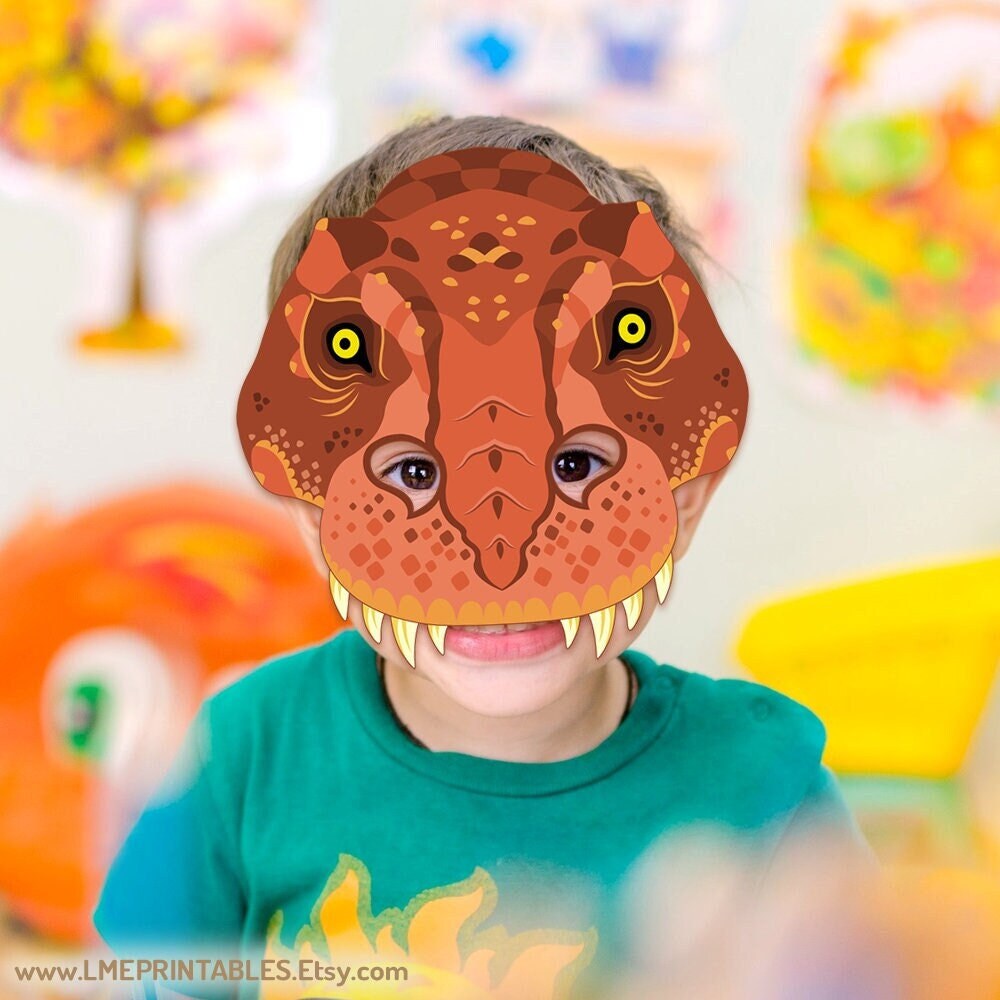 T-rex Mask Printable Dinosaur Halloween Dino Costume Animal ...