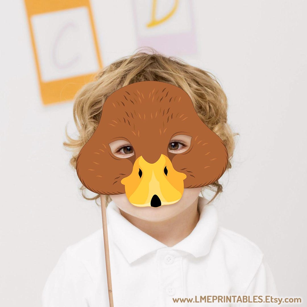 Duck Mask Printable Carnival Costume Mallard Duck Brown Bird Easter ...