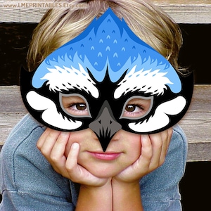 Blue Jay Bird Mask Printable Animal Carnival Halloween Costume Paper ...