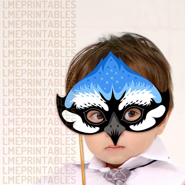 Blue Jay Bird Mask Printable Animal Masks Paper Mountain | Etsy