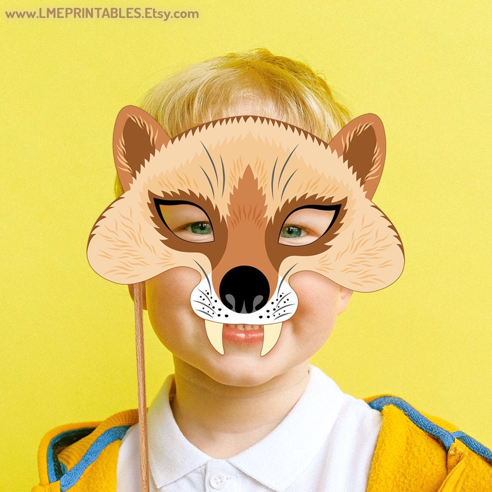 Sabertooth Squirrel Mask Printable Halloween Costume Saber Tooth ...