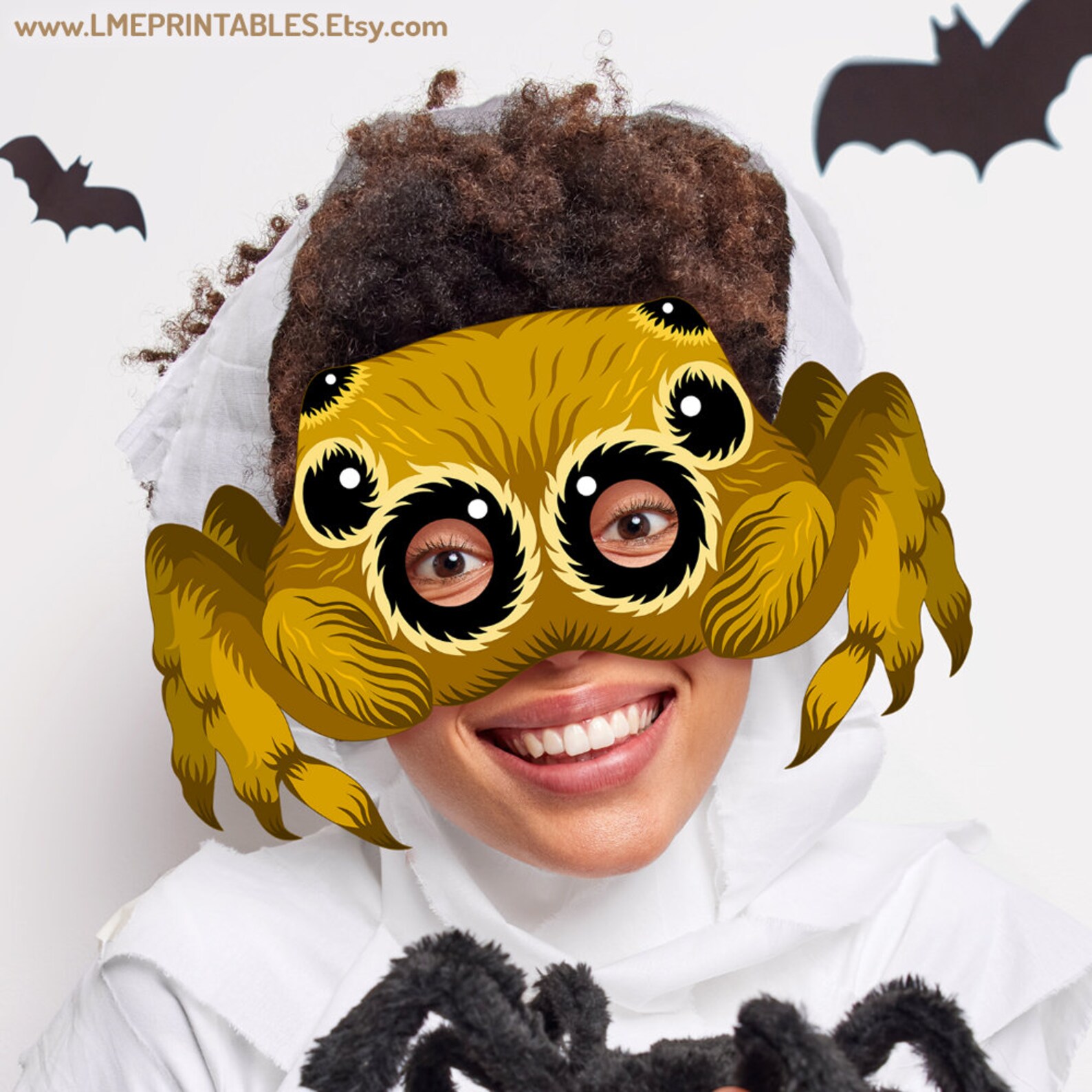 Tarantula Spider Mask Printable Halloween Jumping Bug Animal DIY ...