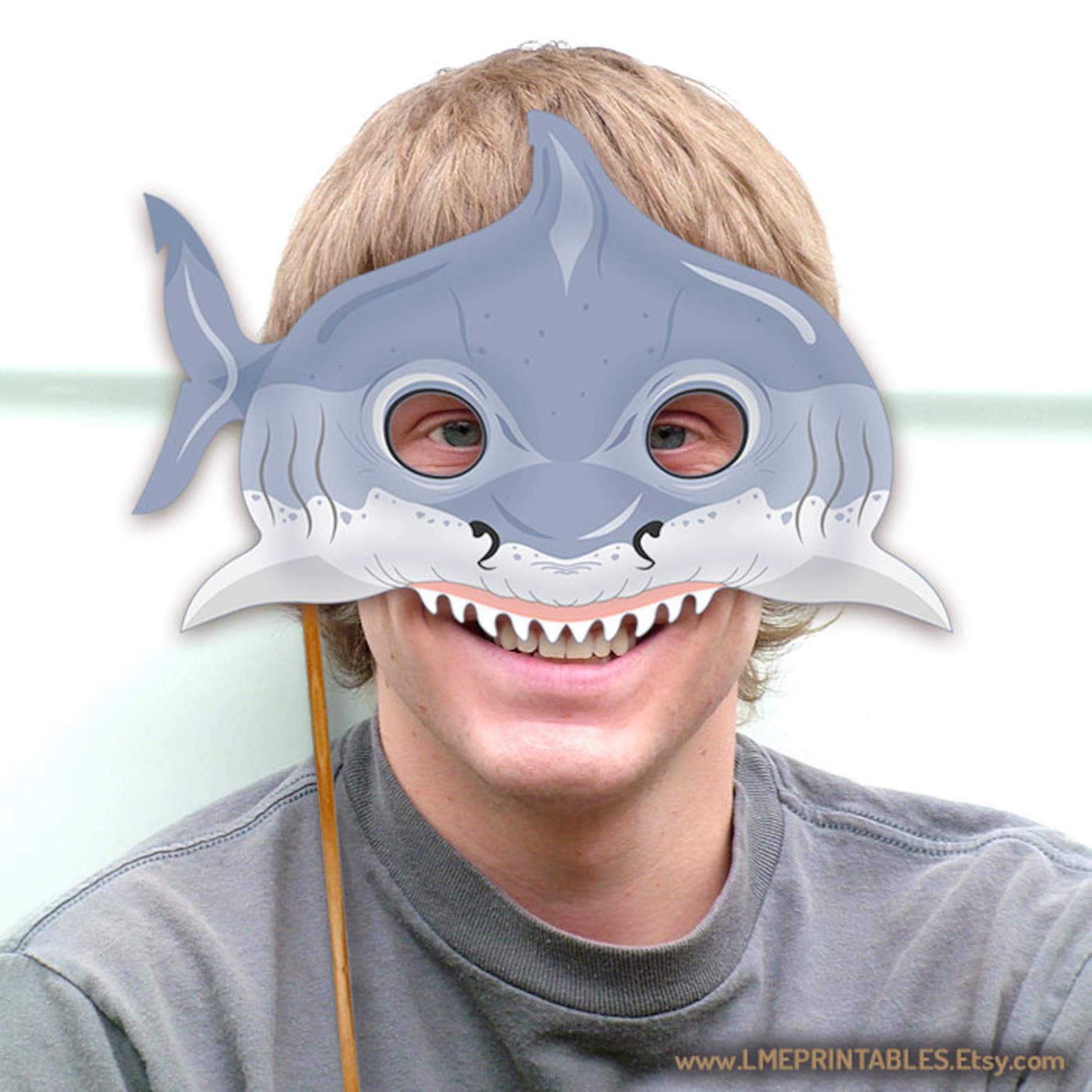 Shark Printable Mask Halloween Costume Fish Pool Party Beach Sea Animal ...