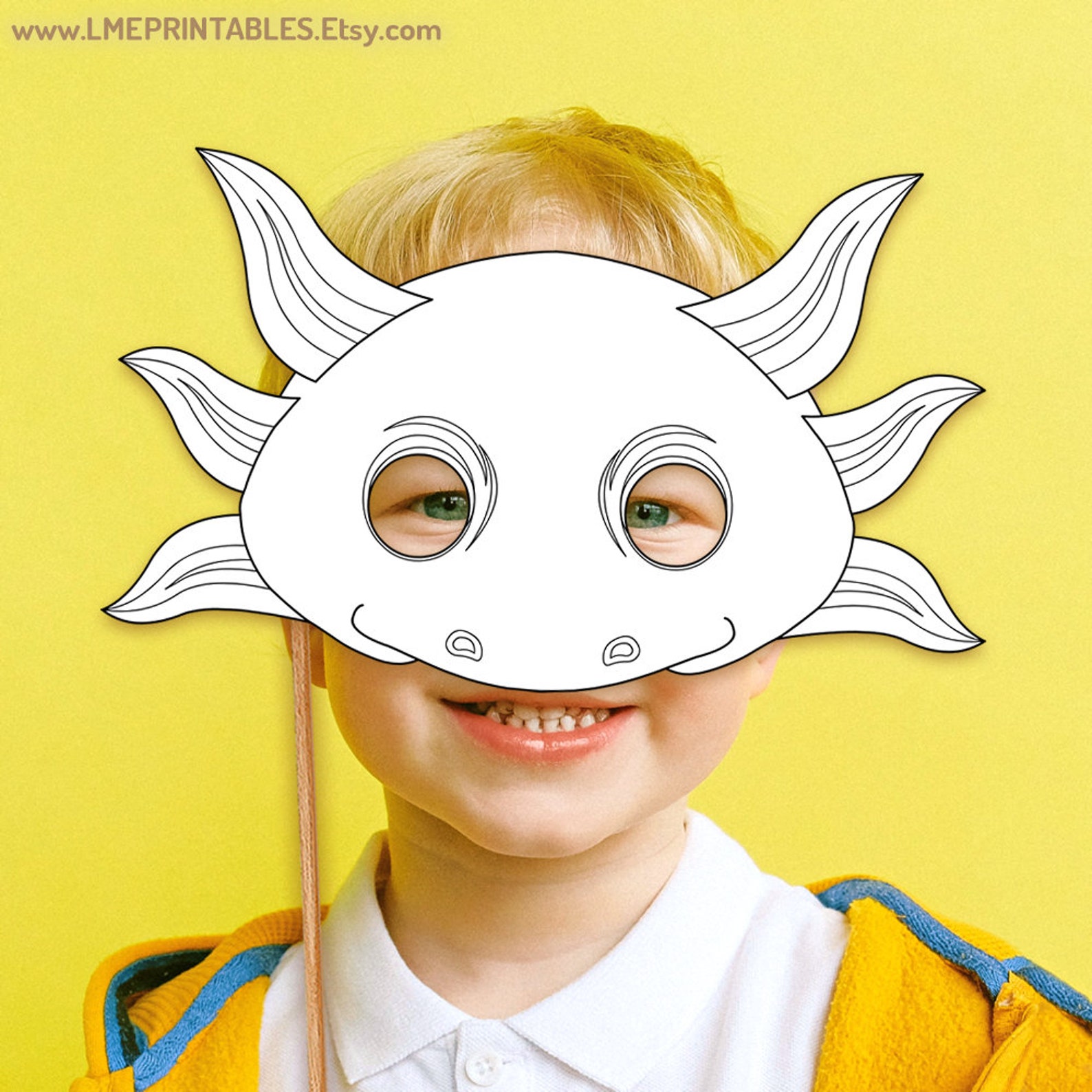 Axolotl Coloring Mask Printable Halloween Costume School Activity Book ...