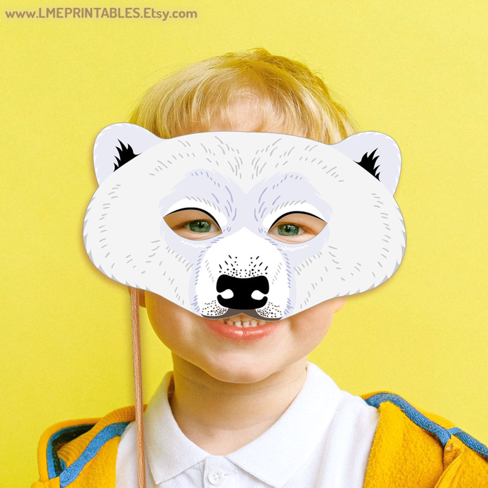 Polar Bear Mask Printable Costume Halloween White Ice Bear - Etsy