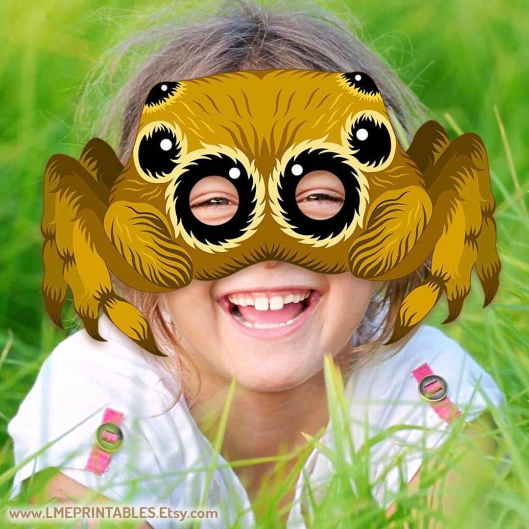 Tarantula Spider Mask Printable Halloween Jumping Bug Animal DIY ...